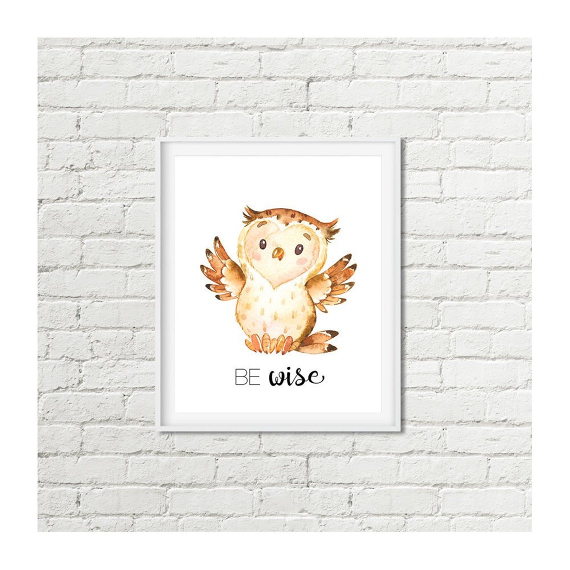 Owl Be Wise Printable Wall Art Woodland Animal Nursery Decor | Etsy