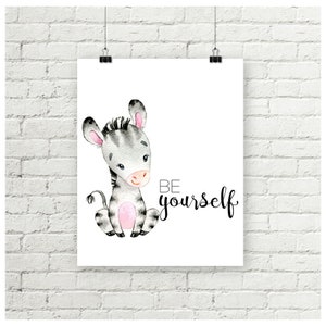 Zebra Print Be Yourself Printable Wall Art Safari Jungle - Etsy Canada