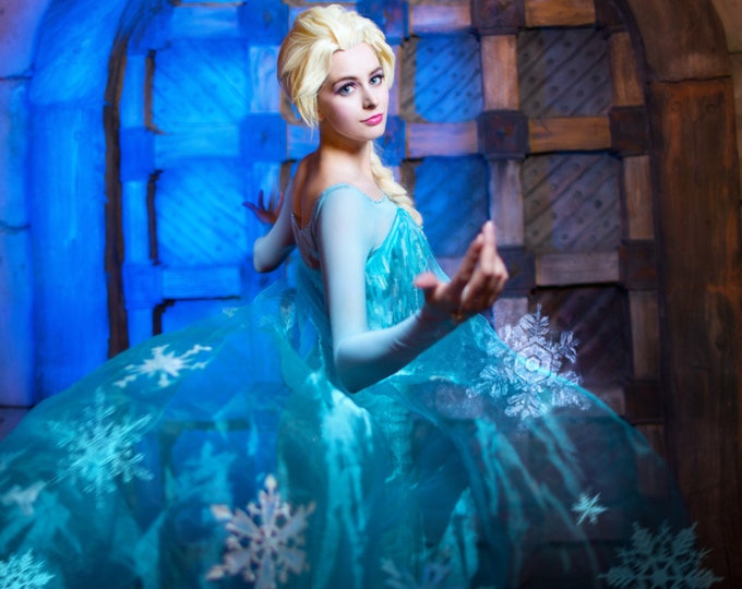 Elsa Dress Cosplay Costume Frozen - Etsy