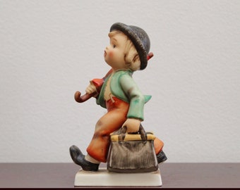 50s Goebel Hummel Merry Wanderer Boy With Umbrella and Suitcase Figurine West Germany Etsy