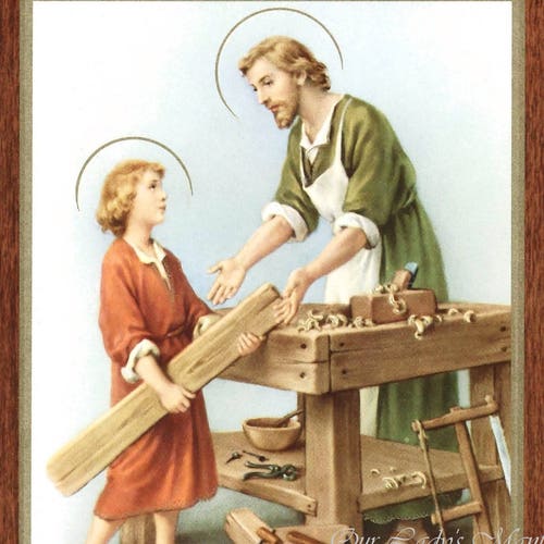 Saint Joseph the Worker 7 X 9 Unframed Vintage - Etsy