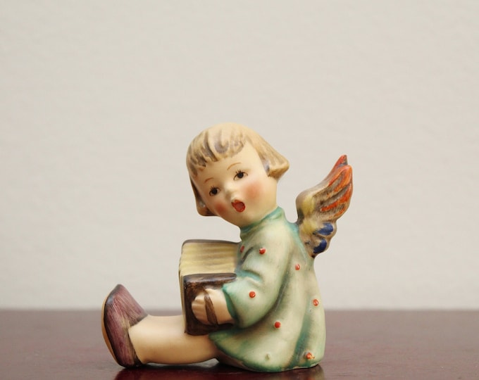 Very Good 2-3/4" Early Hummel Goebel 'angel, Joyous News With Accordion ...