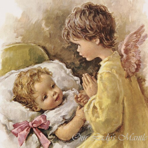 GUARDIAN ANGEL Watching Over a Baby 8x10 Print Picture Art - Etsy