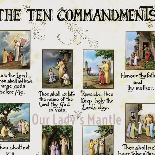 THE TEN COMMANDMENTS Print 8x10 Catholic Picture Print From - Etsy