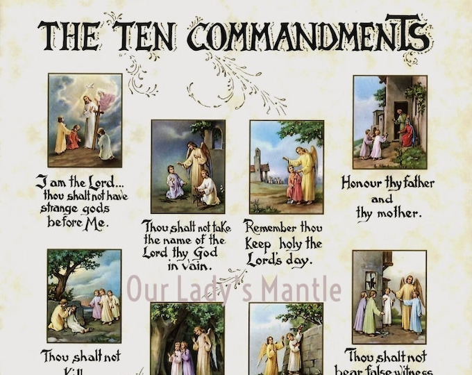 THE TEN COMMANDMENTS Print 8x10 Catholic Picture Print From Italy - Etsy