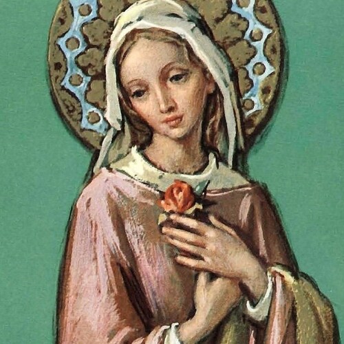 Virgin Mary Mystical Rose Rosa Mystica 7x9 - Etsy