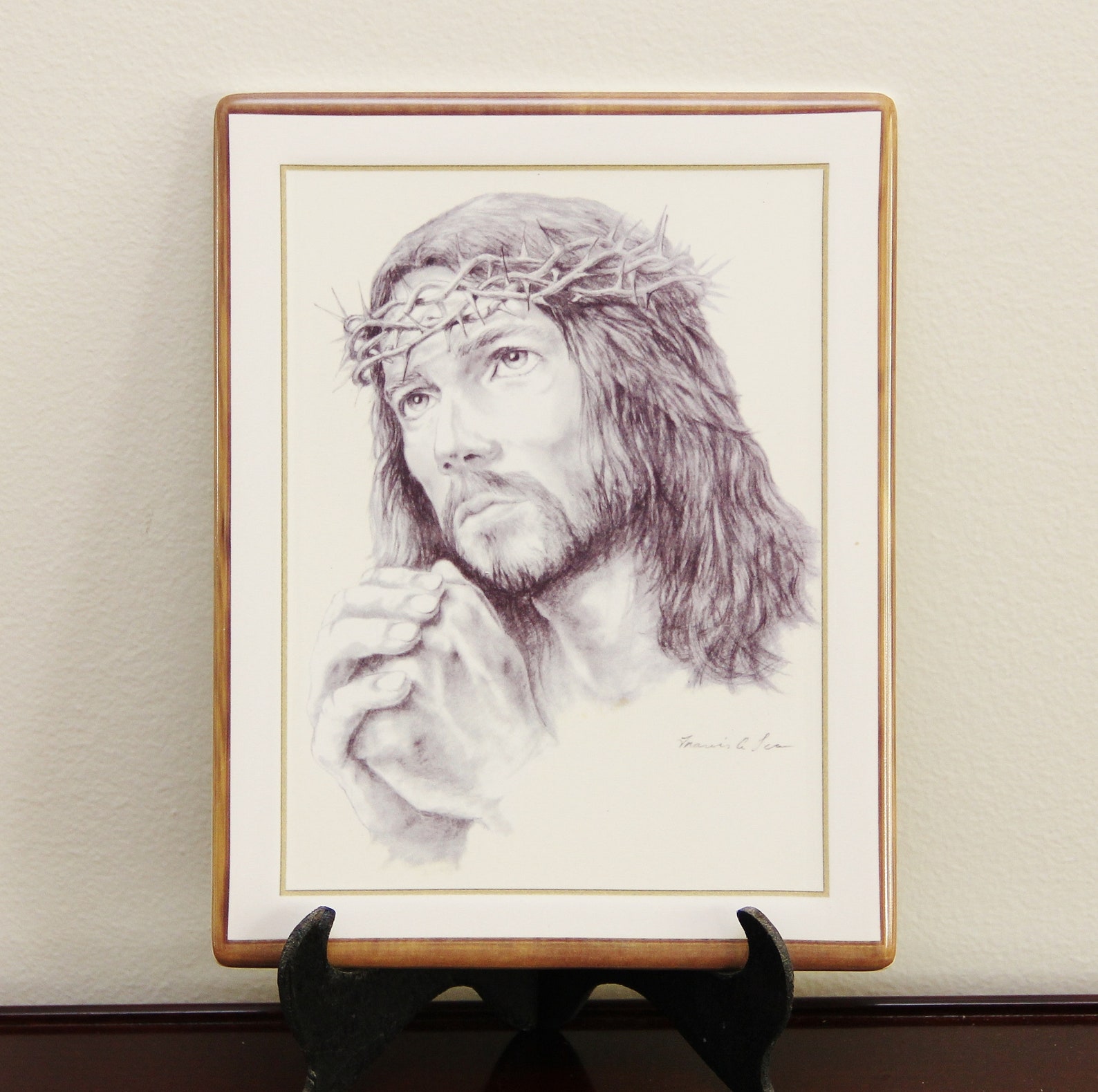 Portrait of Jesus Glazed Ceramic Plaque by Travis Lea - Etsy