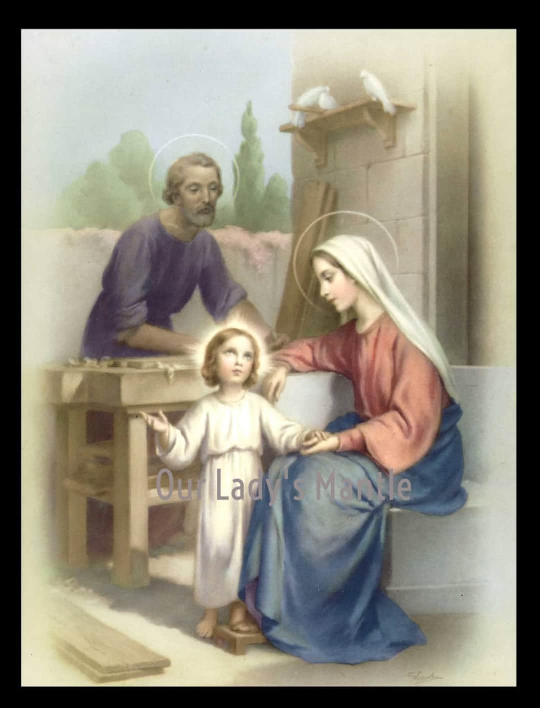 THE HOLY FAMILY - Jesus, Mary and Joseph Religious Picture Art ...