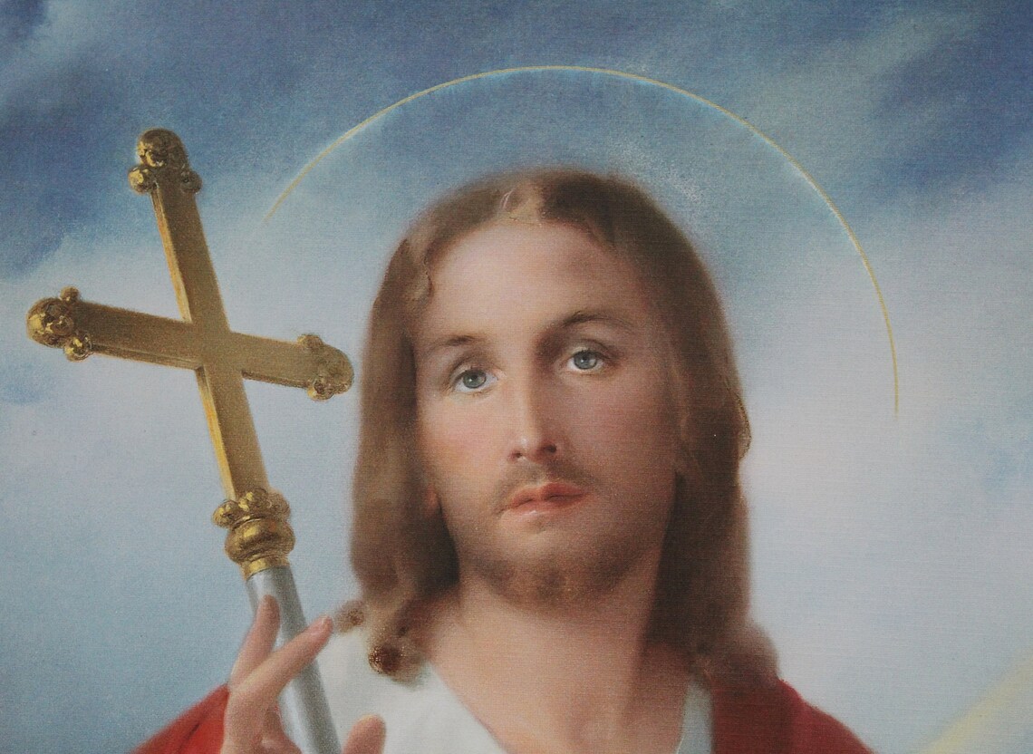 Pristine 17-1/2 Sacred Heart of Jesus Religious Art | Etsy