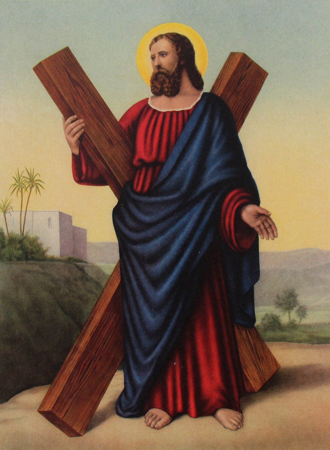 7-3/8 X 10" Saint Andrew the Apostle Catholic Print Art Picture - Etsy