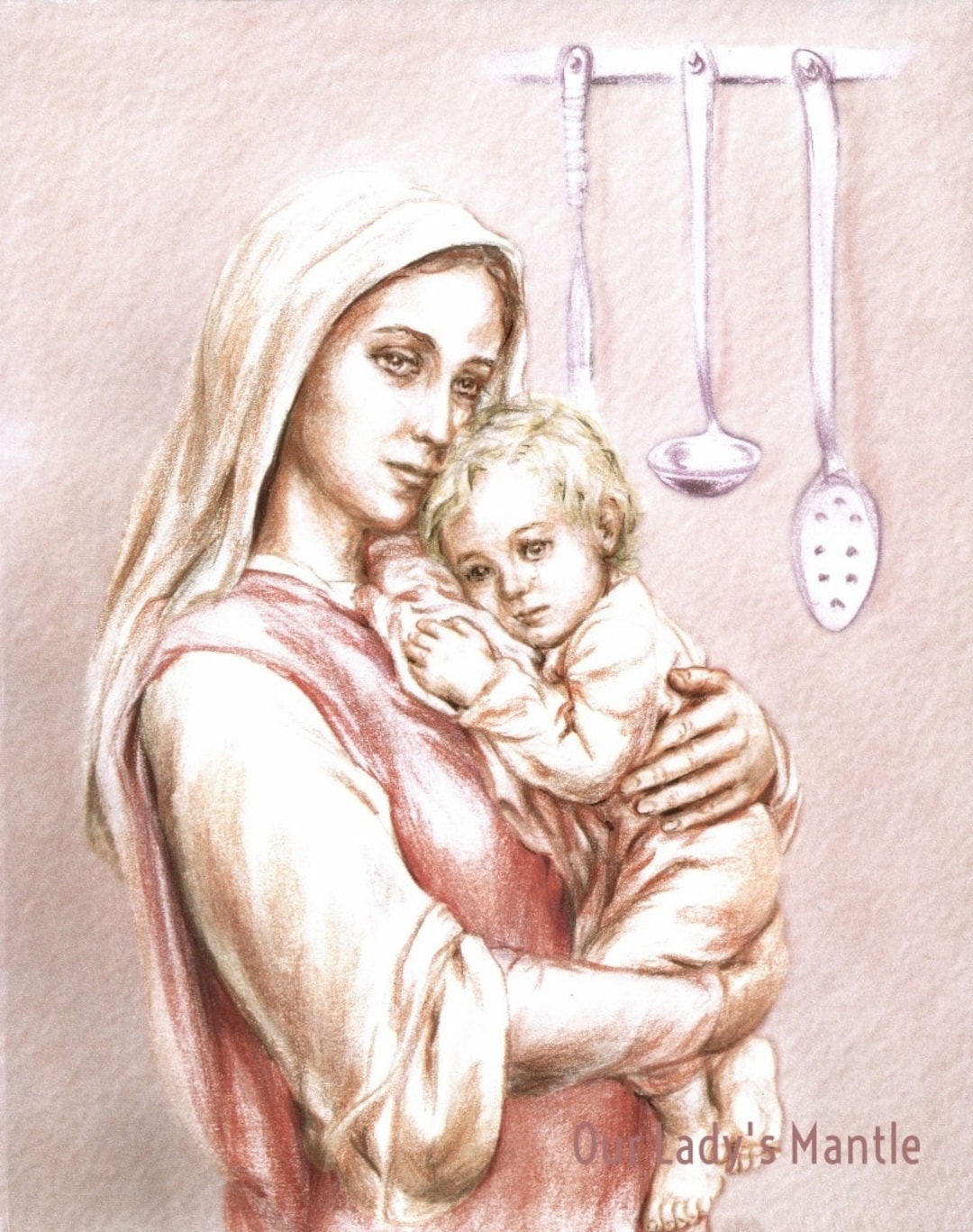 Our Lady of the Kitchen ~ Madonna and Child ~ Virgin Mary & Jesus 8x10 ...