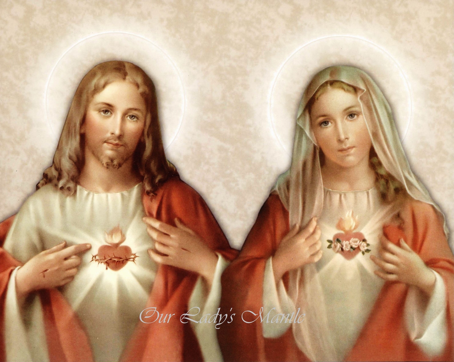 Sacred Heart of Jesus & Immaculate Heart of Mary 10x8 - Etsy Singapore