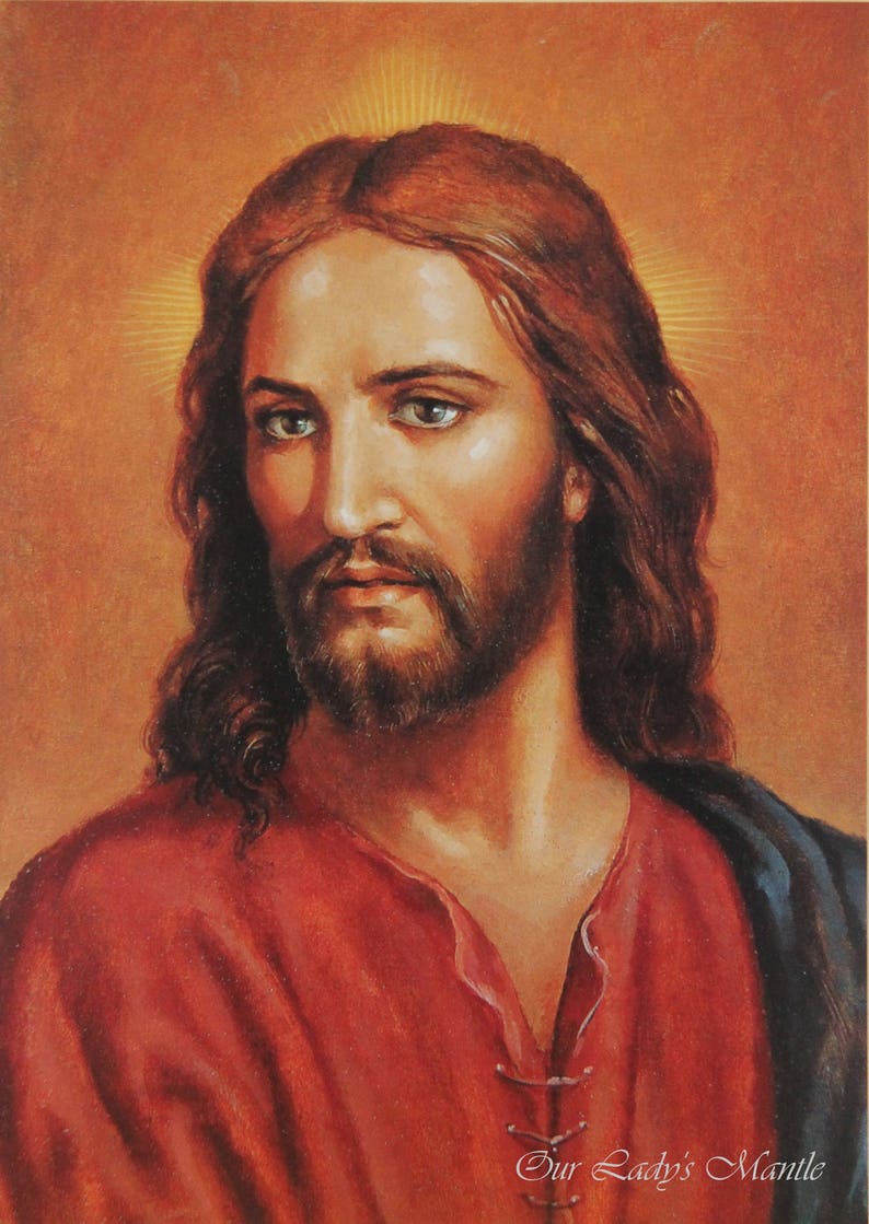 Portrait of CHRIST OUR LORD ~ 5" Wide X 7" Tall Religious Picture Print ...