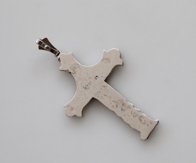 925 Sterling Silver and Marcasite Christian Cross Pendant - Etsy