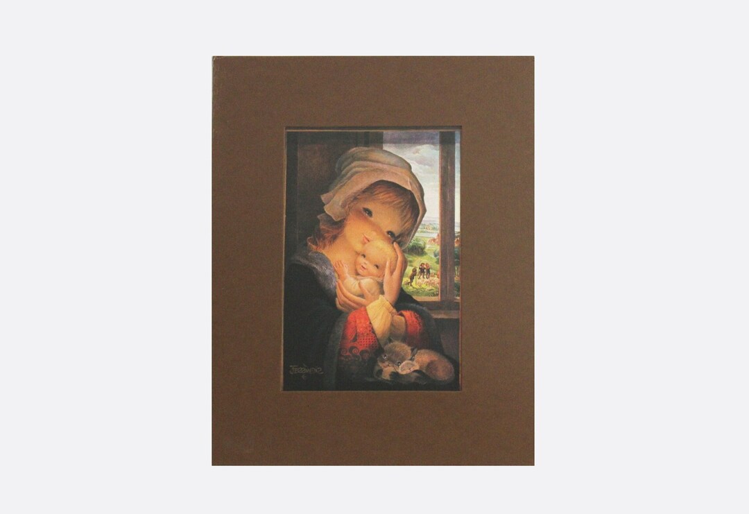 Juan Ferrandiz' 14" Matted Fine Print Picture Lithograph 'pastoral ...