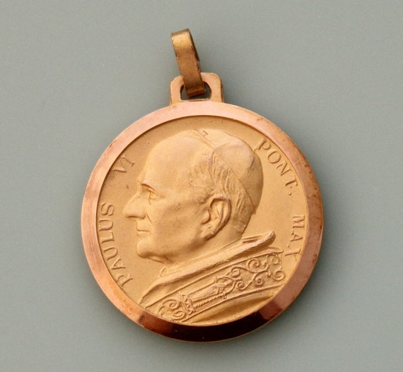 Vintage Italian Gold Gilt Pope Saint Paul VI & St. Christopher | Etsy