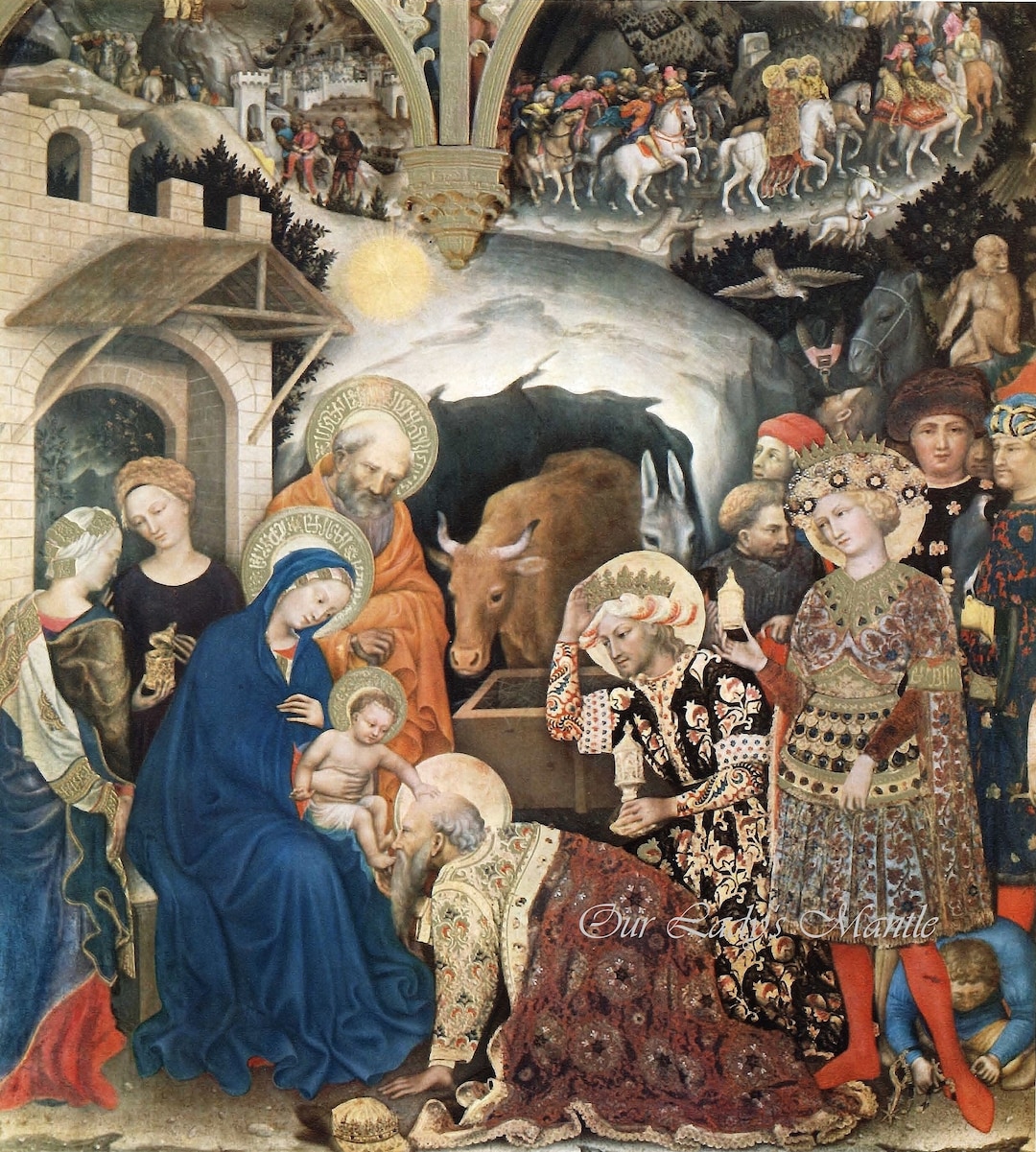 1957 Tipped-in Photogravure Print 'adoration of the Magi' detail ...