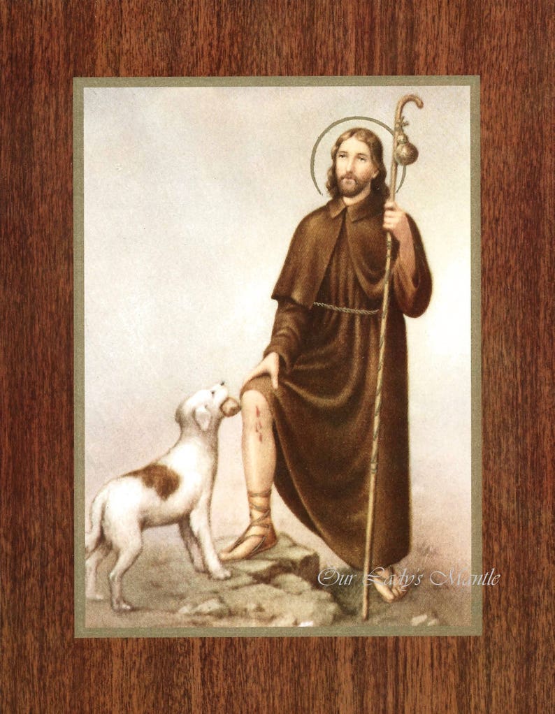 Saint Roch San Rocco 7 X 9 Unframed Vintage | Etsy