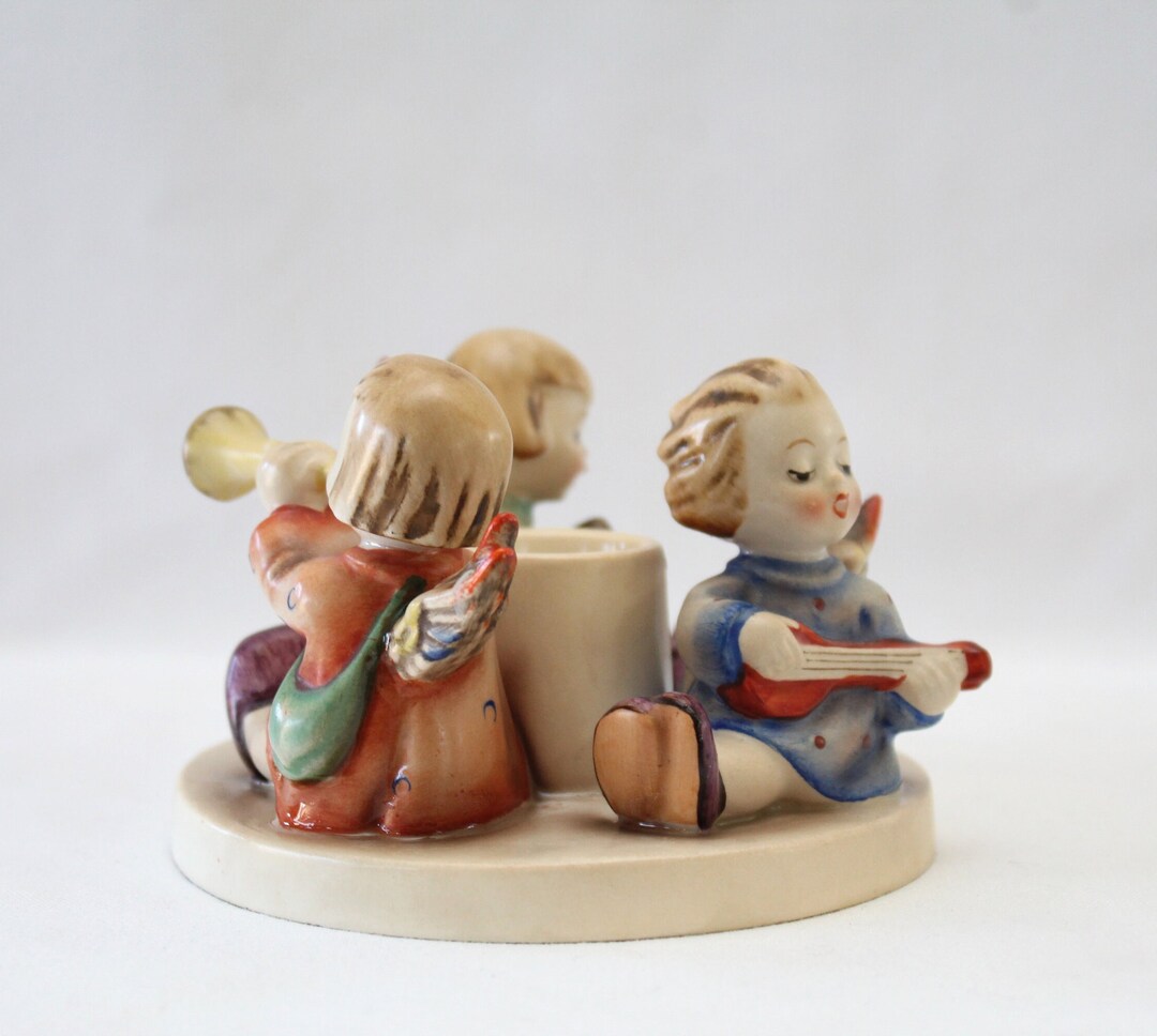 Very Good 3" Early Hummel Goebel 'herald Angels' Porcelain Candleholder ...