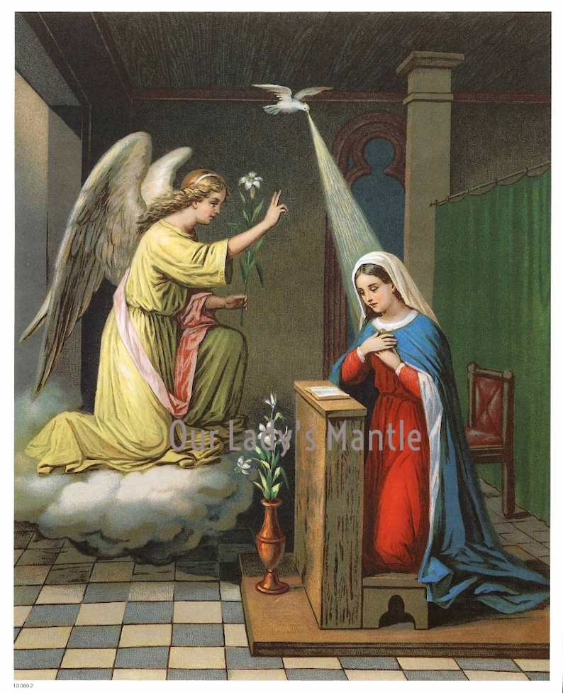 THE ANNUNCIATION Print 8x10 Religious Art Picture From Italy - Etsy