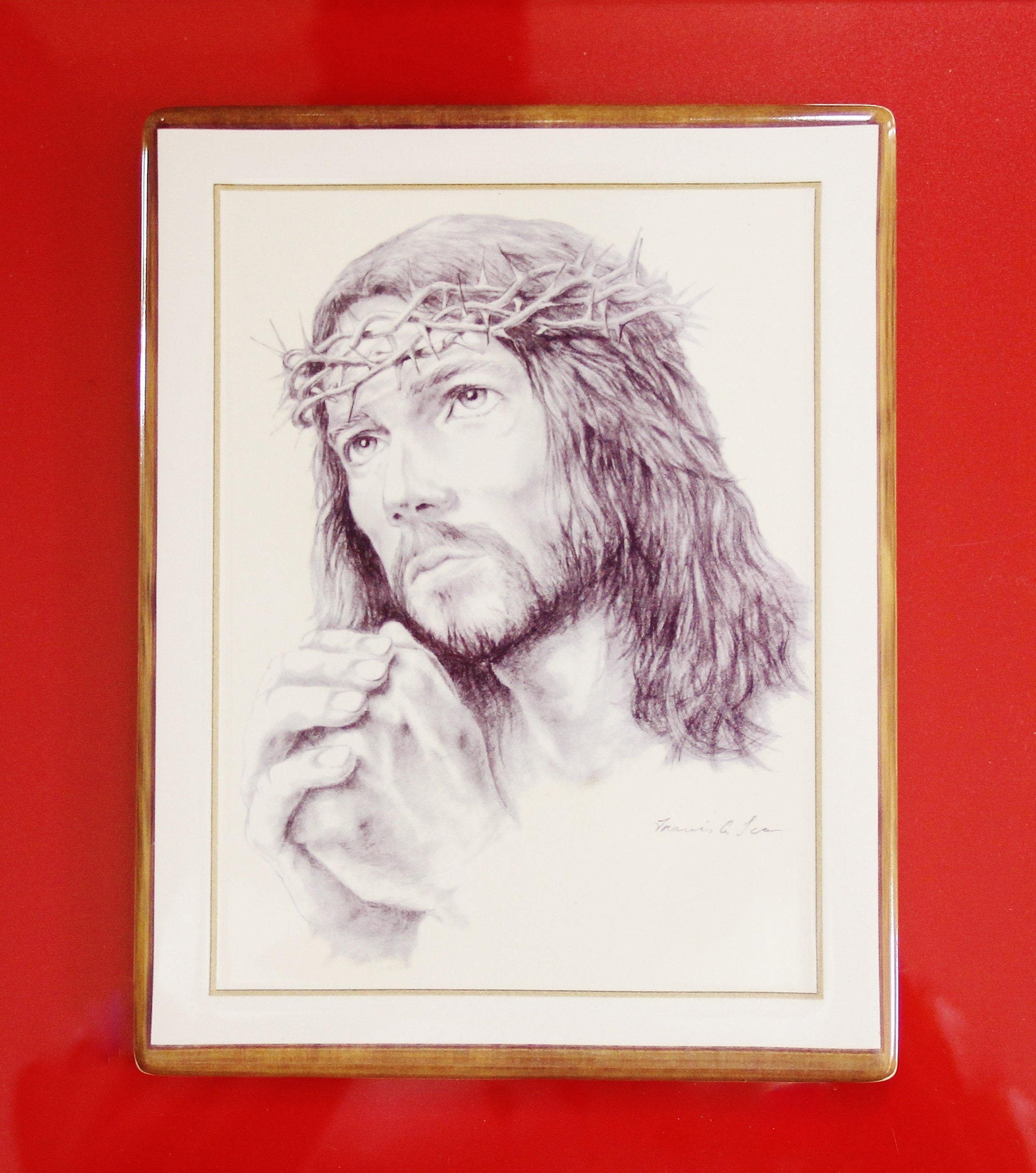 Portrait of Jesus Glazed Ceramic Plaque by Travis Lea - Etsy