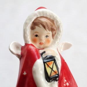 Near Mint 3-1/2 Robson Goebel Red Christmas Angel With Lantern Candle ...