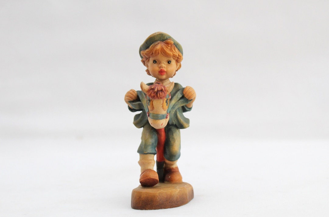 ANRI Sarah Kay Excellent 4" Hand Carved Wood 'GIDDYAP' Figurine | Made ...