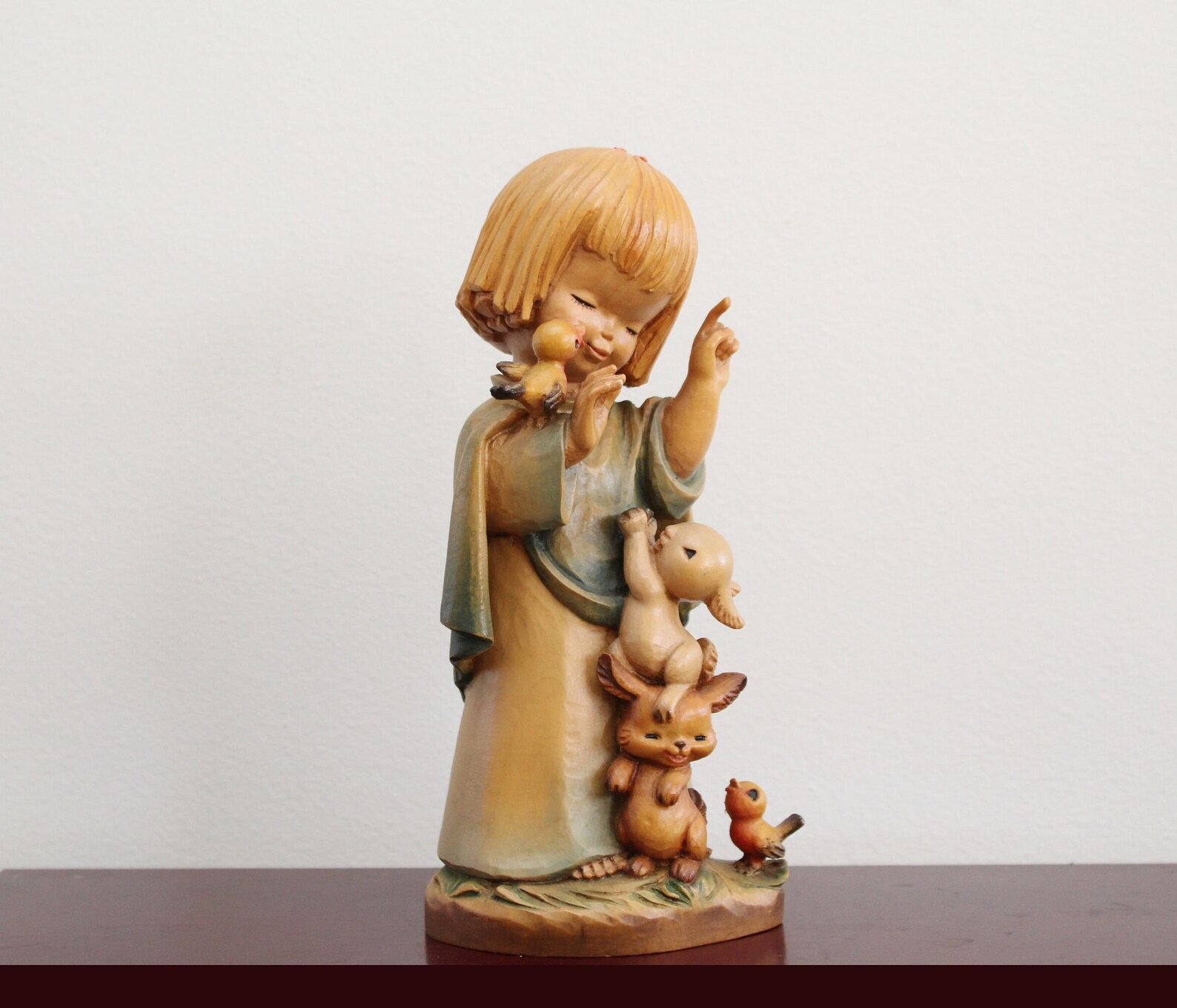 Very Nice 10" ANRI Juan Ferrandiz Hand Carved Wood 'talking to the ...