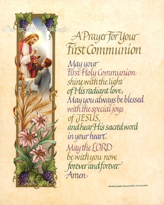 A Prayer for Your Communion Print for a Boy's First - Etsy