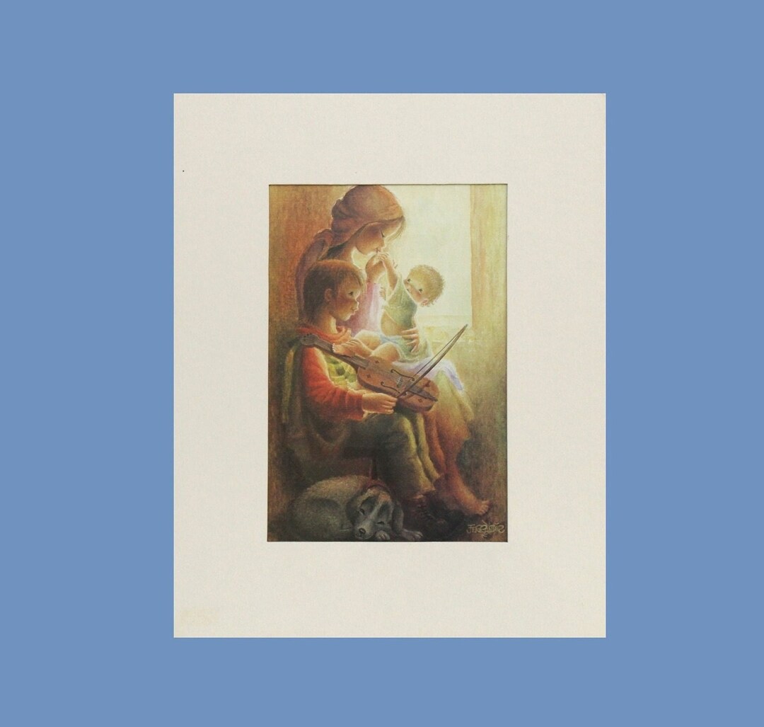 Juan Ferrandiz' 14" Matted Fine Print Picture Lithograph 'the Serenade ...