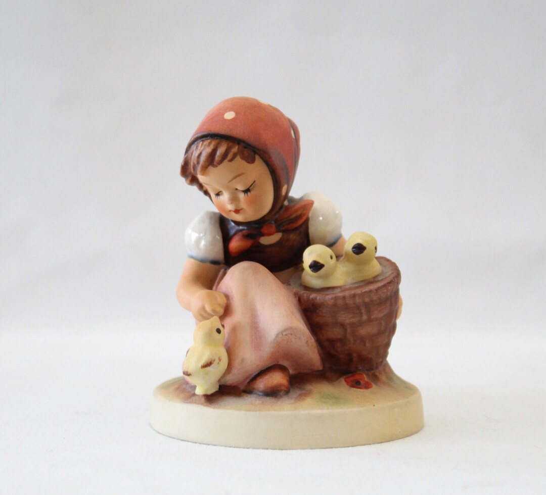 Very Good 3-1/2" Early Hummel Goebel 'chick Girl' Porcelain Figurine ...