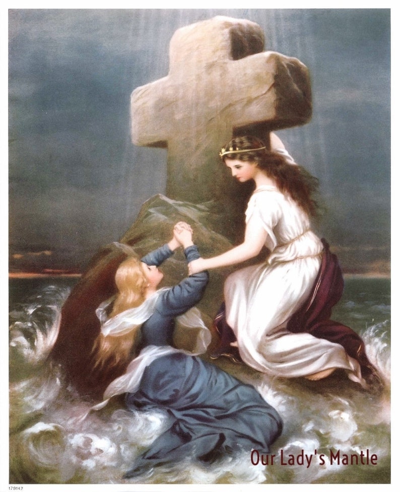 Rock of Ages Print Angel Saves Woman From Drowning 8x10 - Etsy