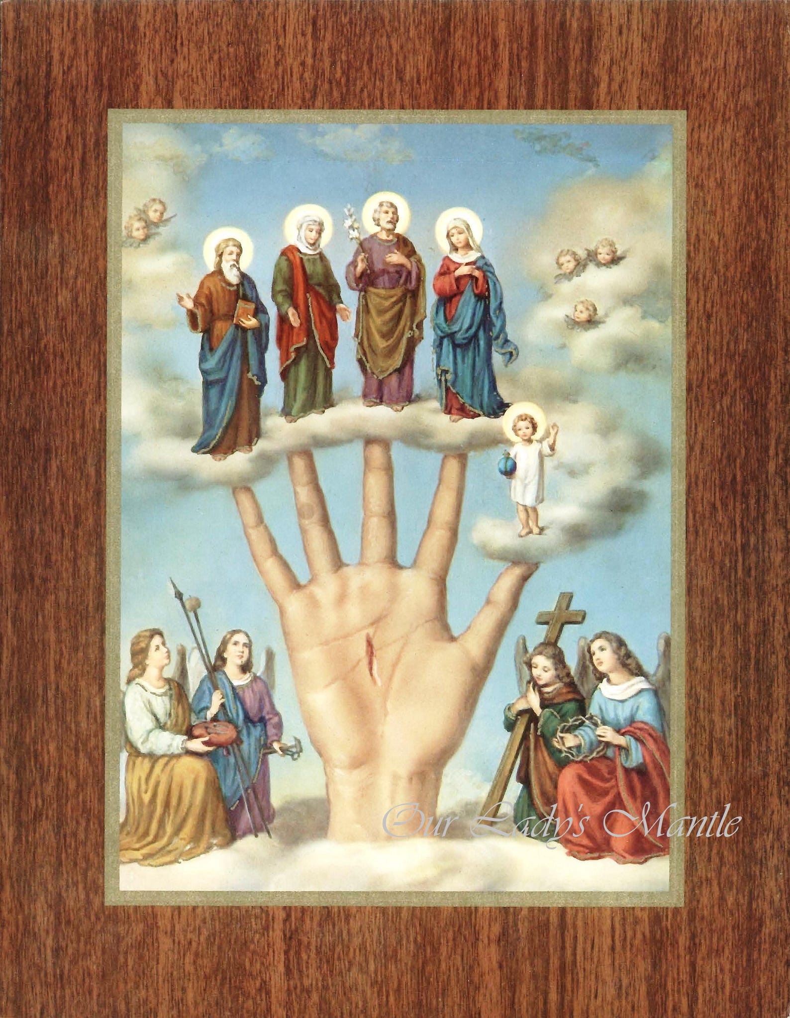 7x9 Mint Catholic Print 'all Powerful Hands' (LA MANO PODEROSA) Picture ...