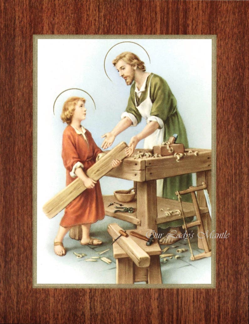 Saint Joseph the Worker - 7" X 9" Unframed Vintage Catholic Print ...