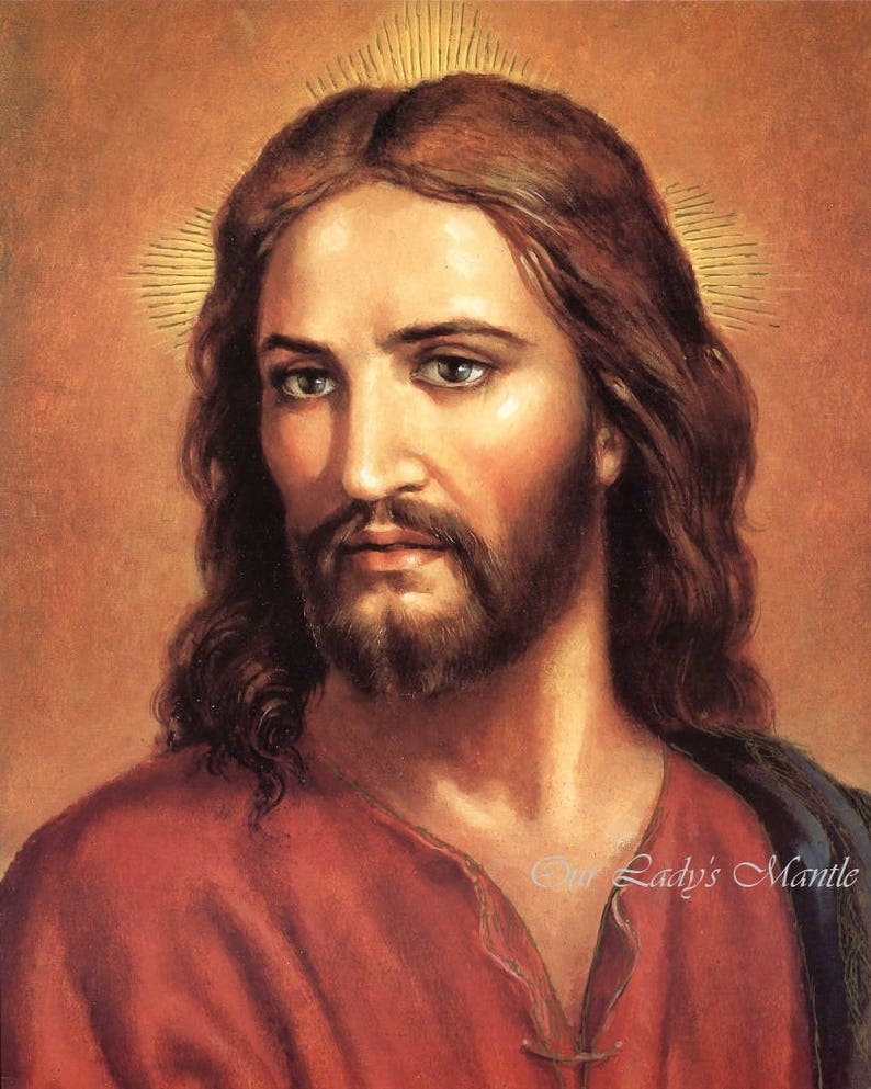 Portrait of CHRIST OUR LORD 8x10 Religious Picture Print From Italy - Etsy
