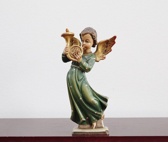 Vintage 6-1/2 Hand Carved Wood Nativity Angel Figure | Etsy