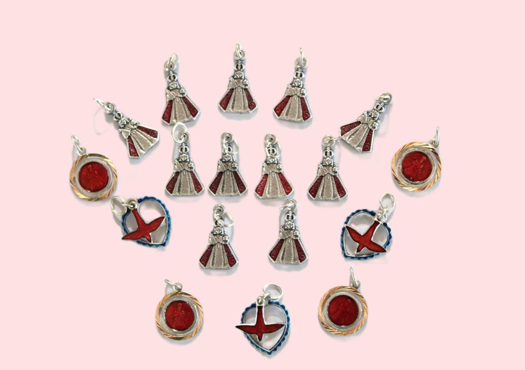Lot of 18 New Italian-made Catholic Medals With Red Enamel for Resale ...