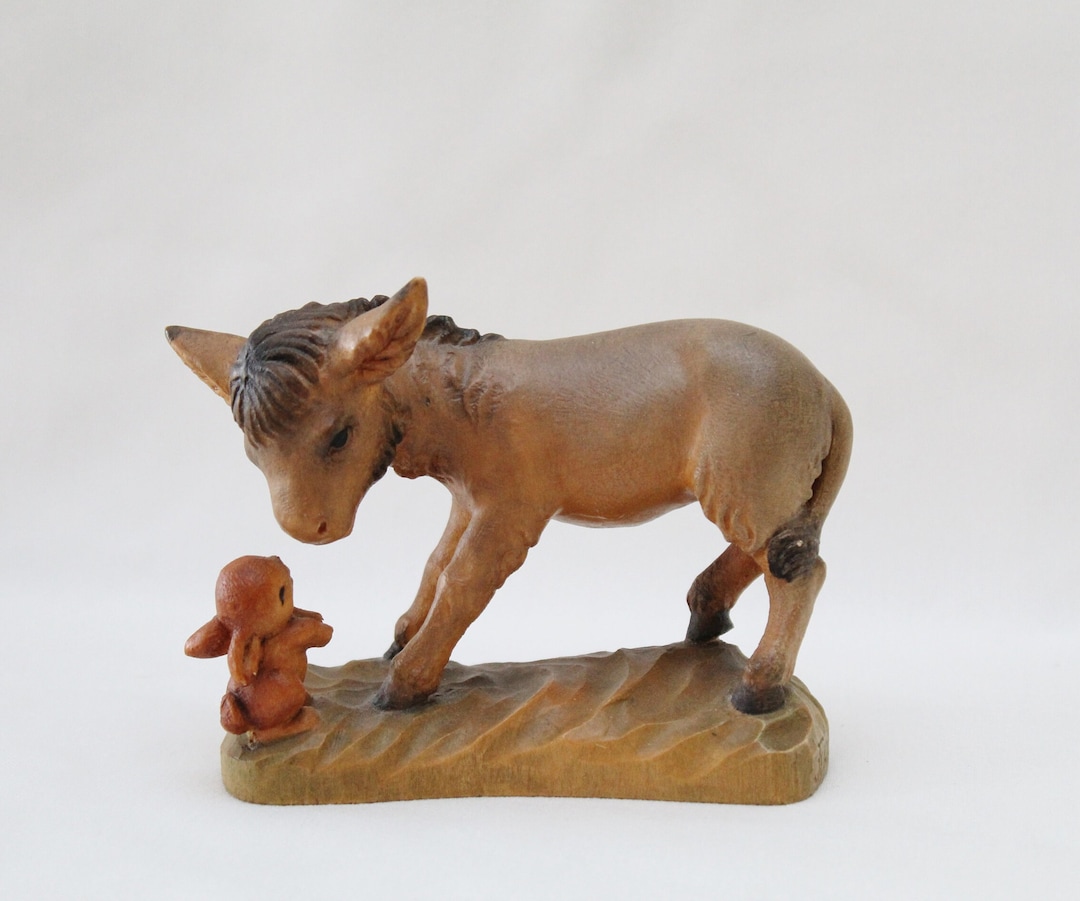 Excellent 6" Scale ANRI Juan Ferrandiz 'donkey' Wood Carving | Nativity ...