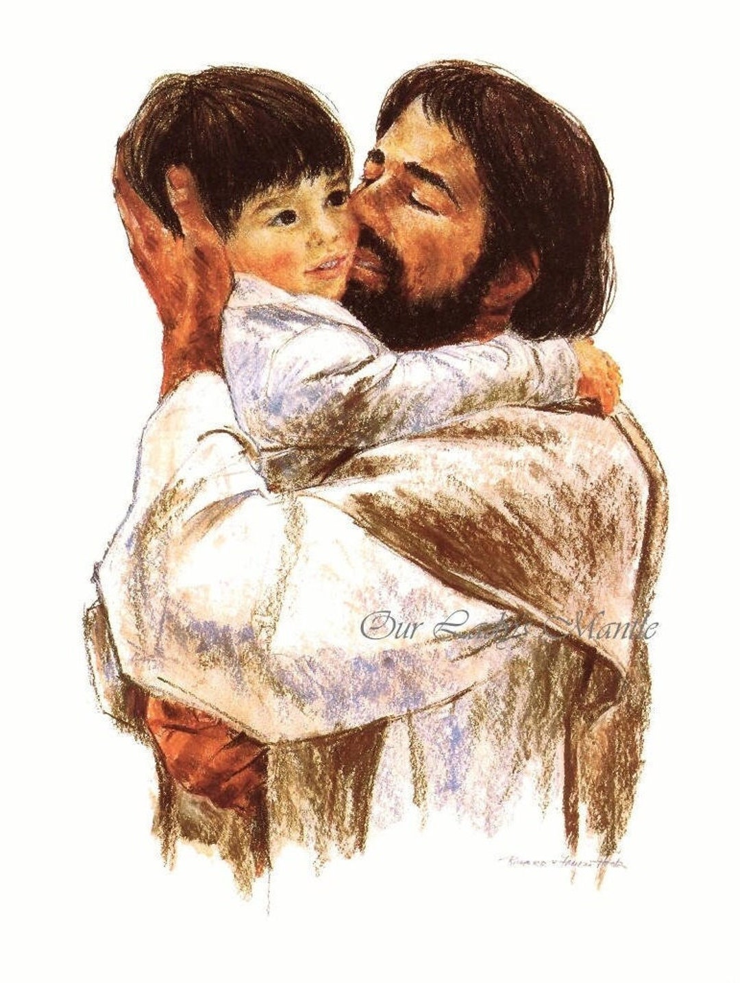 LOVE, Jesus Christ Holding Child ~ 8x10 Picture Art Print by Richard ...