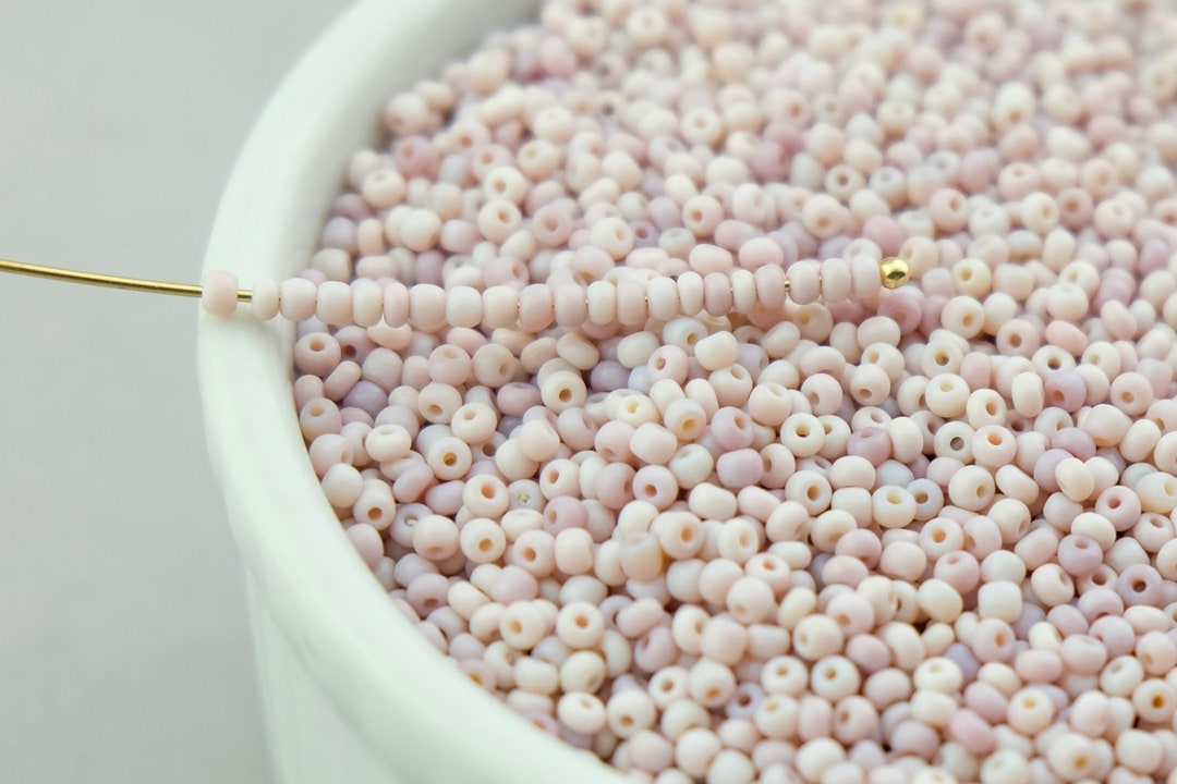 100 Grams Antique Cheyenne Pink Seed Beads. Size 9 Czech Seed Beads. CZ ...