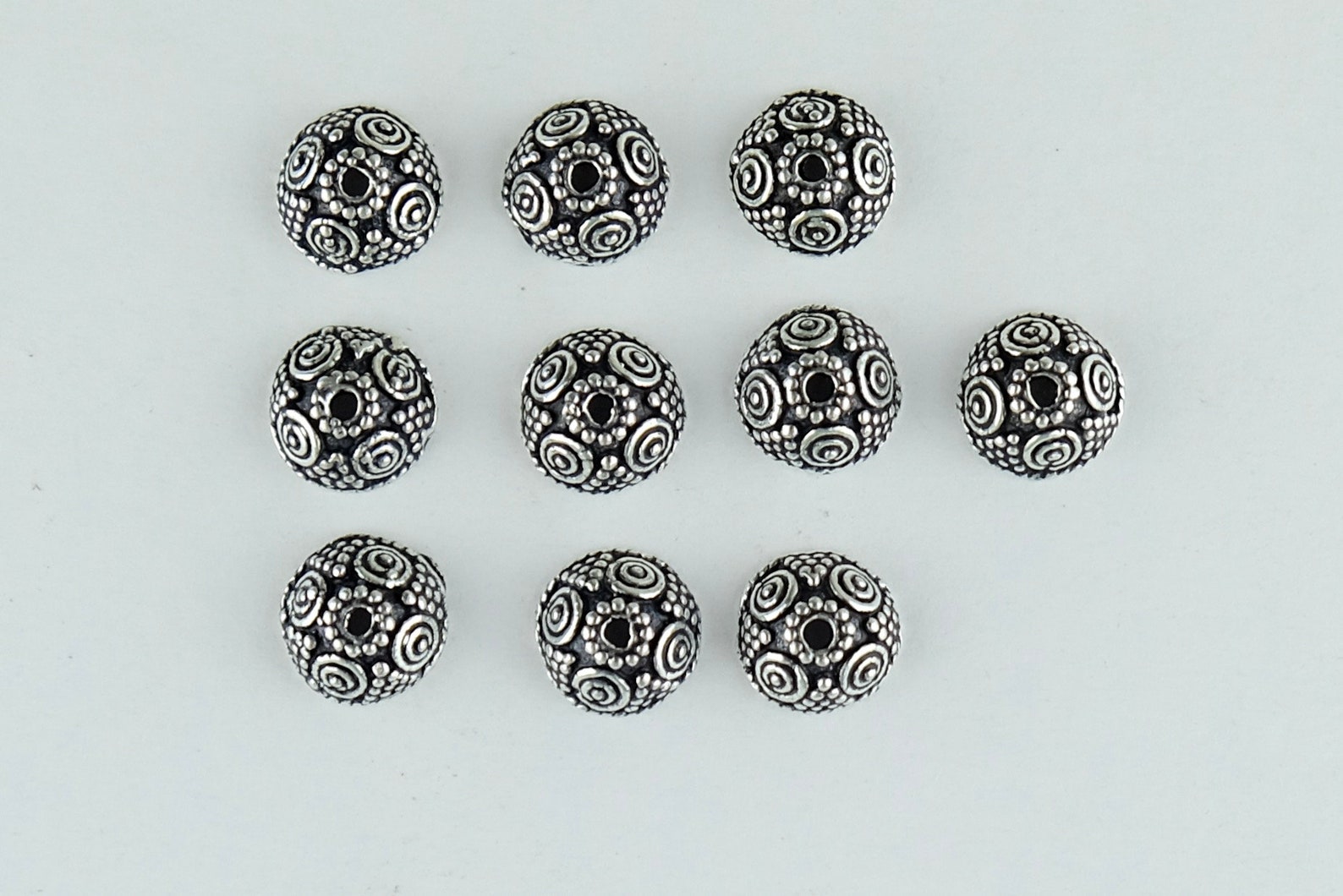 10 Bali Style Silver on Brass Bead Caps. FMB-57 | Etsy