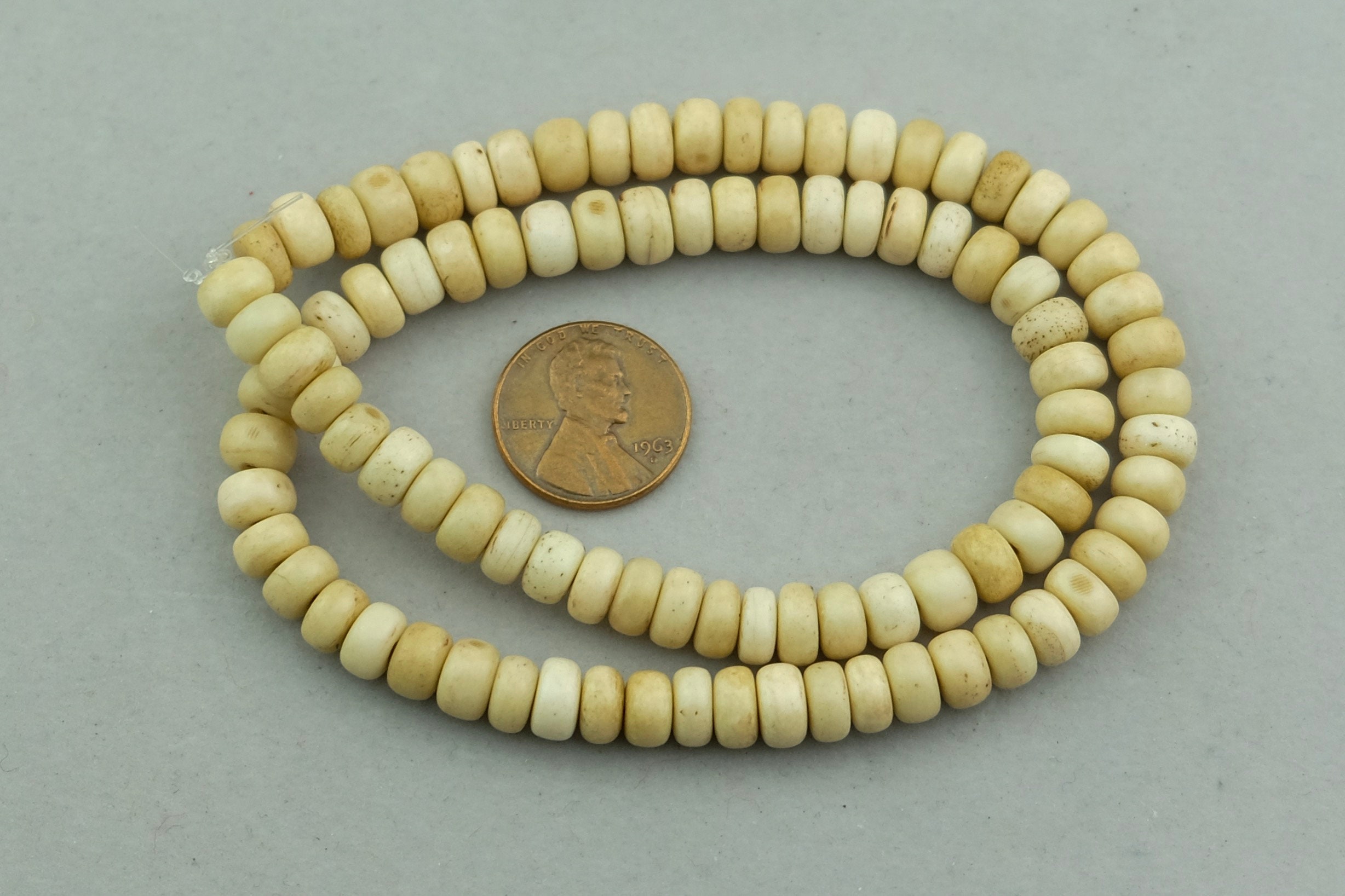 90 Bone Disc Heishi Beads 90 Ethnic 7mm Bone Spacer Beads. - Etsy