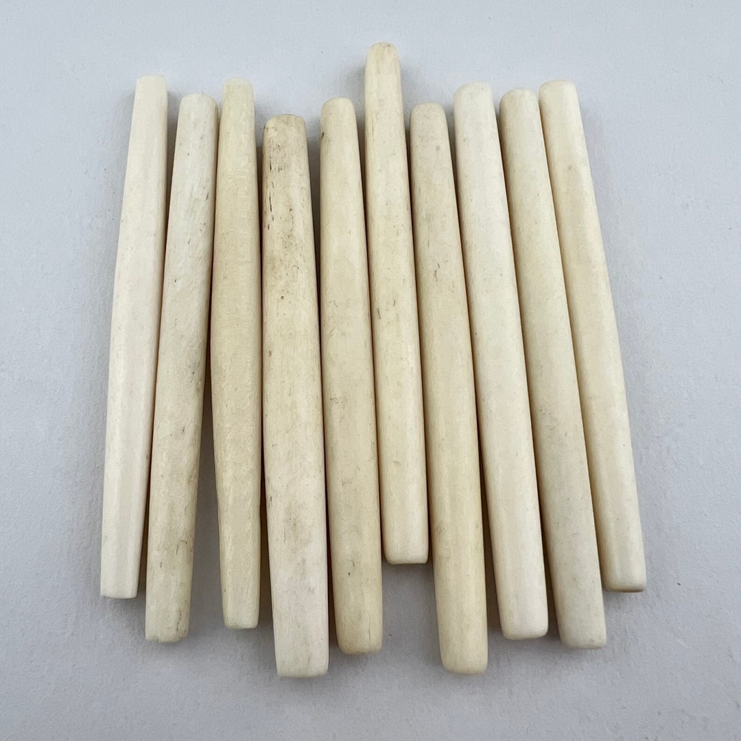 3" White Hair Pipe Bone Beads - 10 Beads in Set - Best Quality ...