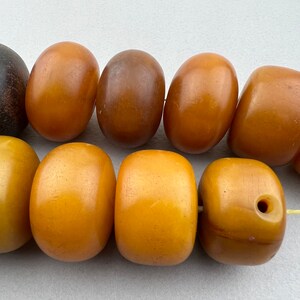 23 Jumbo Antique “copal” Amber Beads From Morocco - Early 1900’s. TB ...