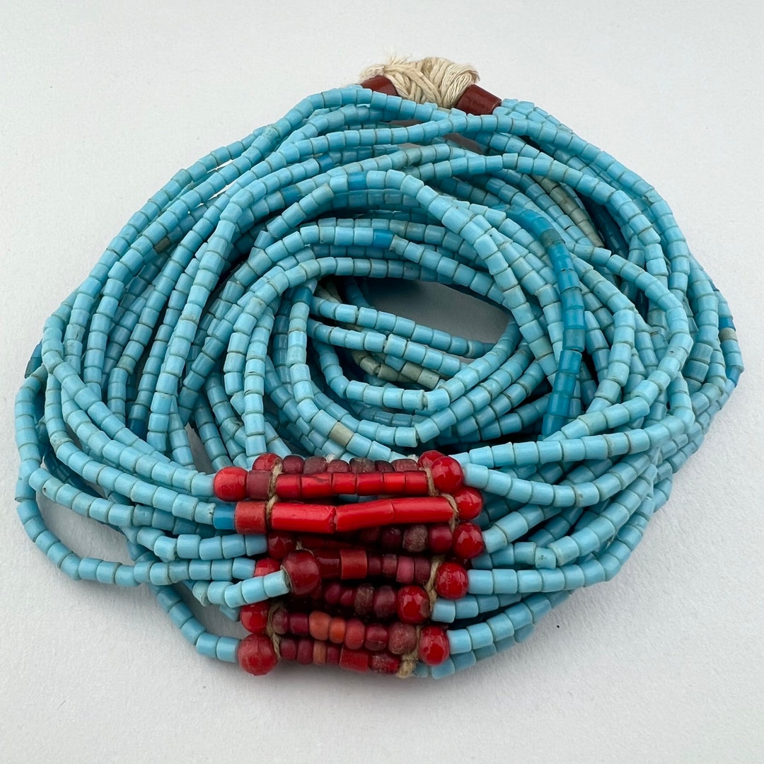 Vintage Fulani African Bead Necklace. 13 Strand Genuine African Trade ...