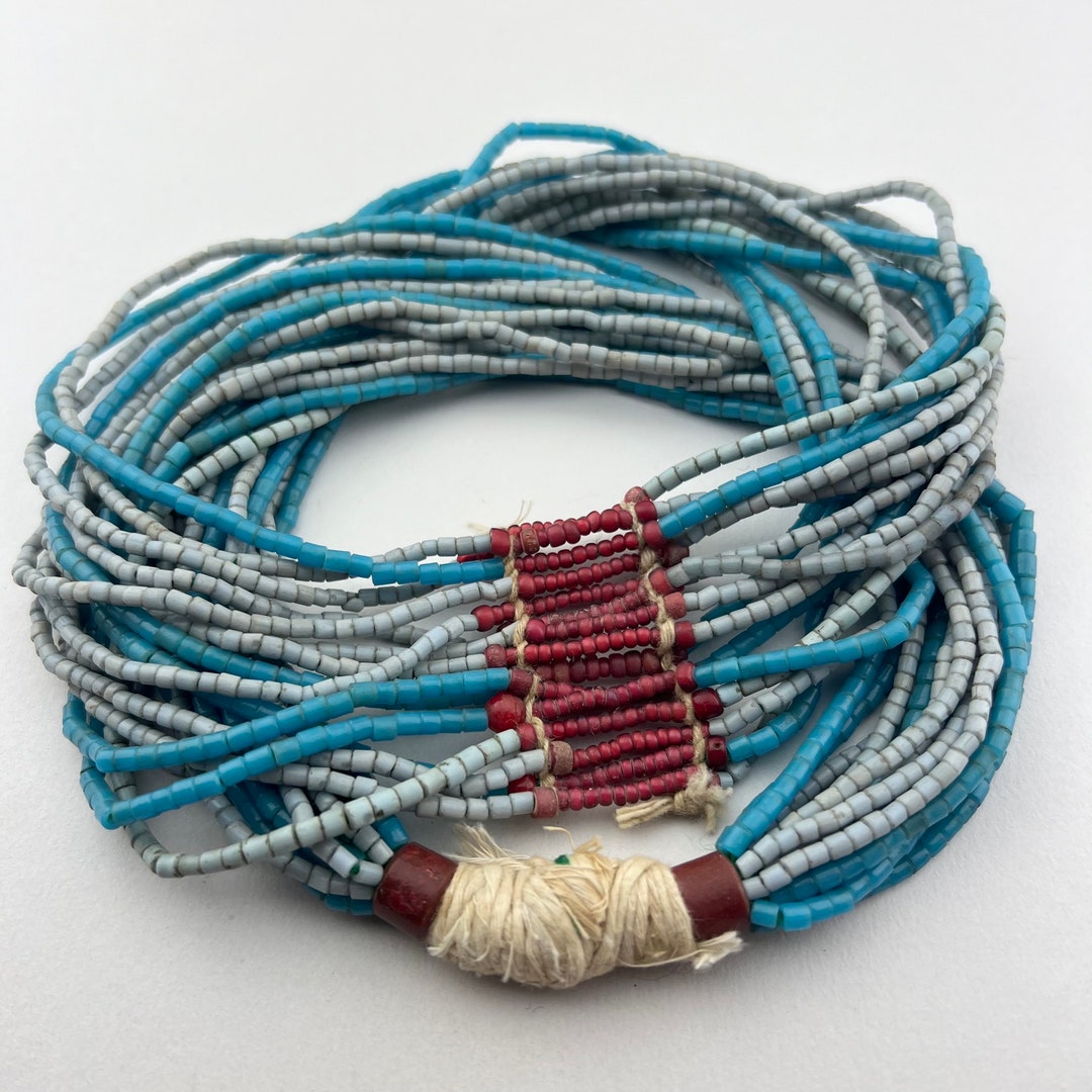 Vintage Fulani African Bead Necklace. 15 Strand Genuine African Trade ...