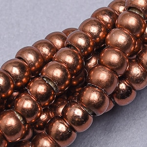 195 Copper 5mm Beads. Big Hole Copper Plated Beads. MB-233-C - Etsy