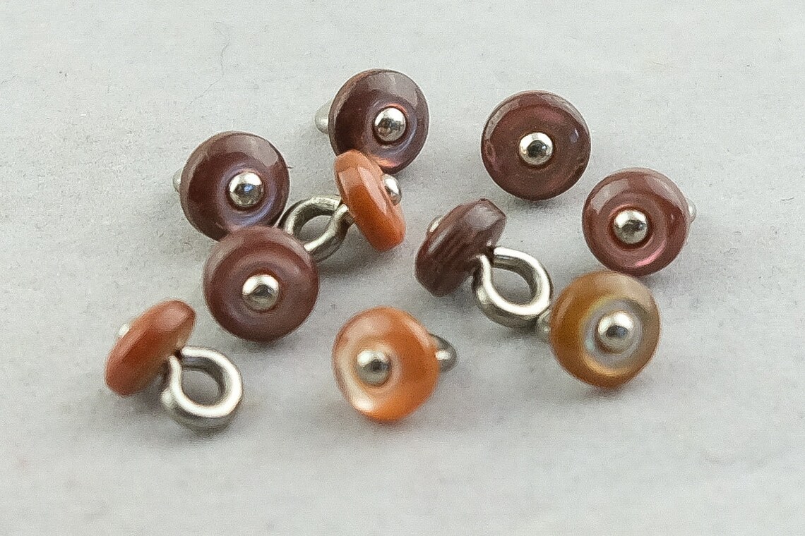 10 Antique Shell Shoe Buttons. Small MOP Shoe Buttons. | Etsy
