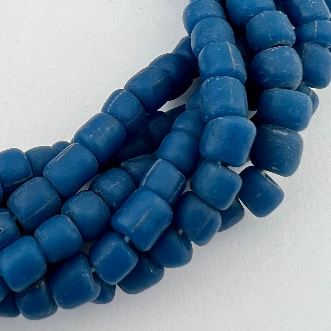 Java Indo-pacific Tradewind Beads. Handmade Semi-matte Midnight Teal ...