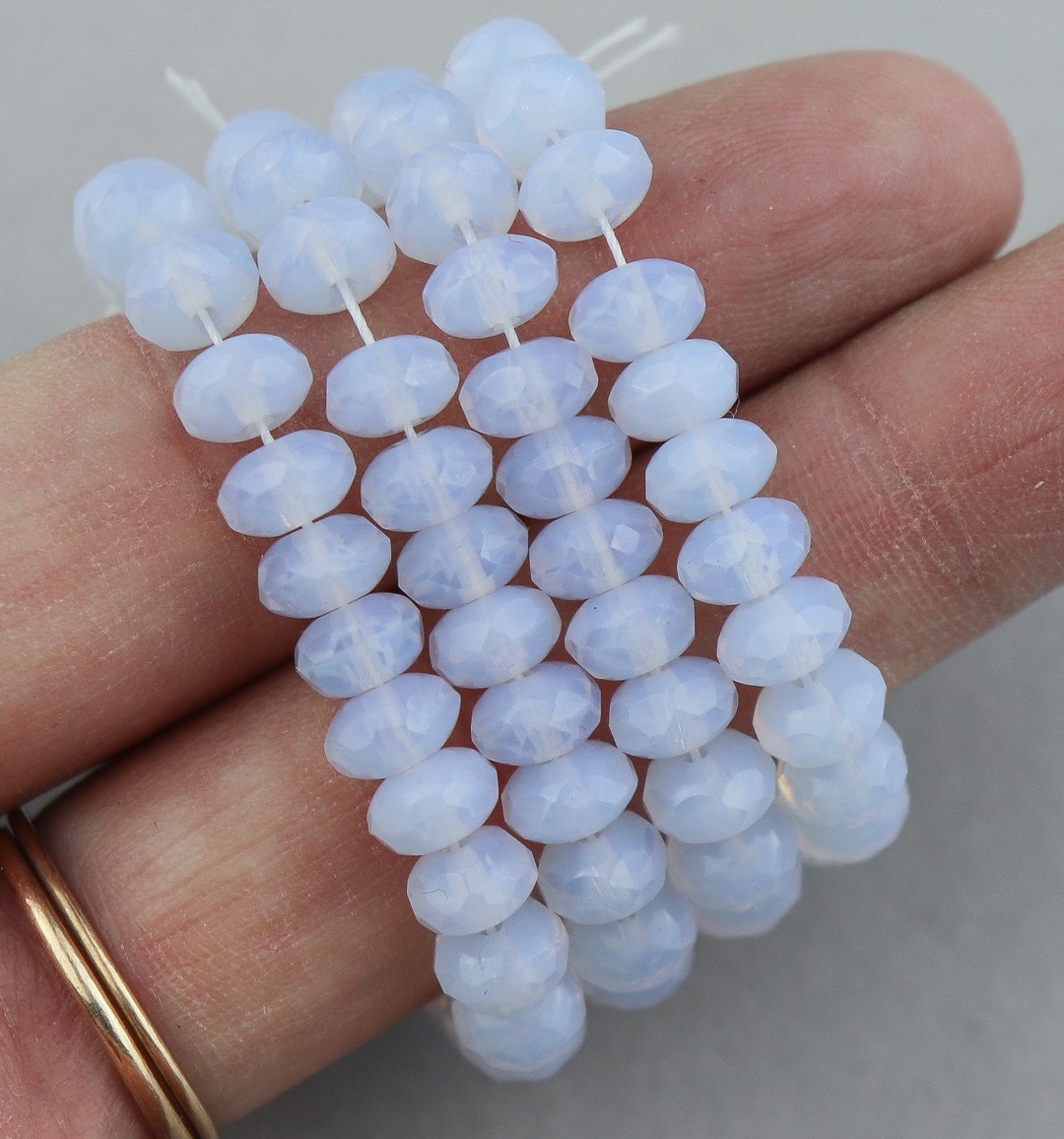 25 Alexandrite Opal Czech Beads. Fire Polish Puffy Faceted Rondelle ...